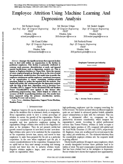employee attrition using machine learning and depression analysis pdf statistical
