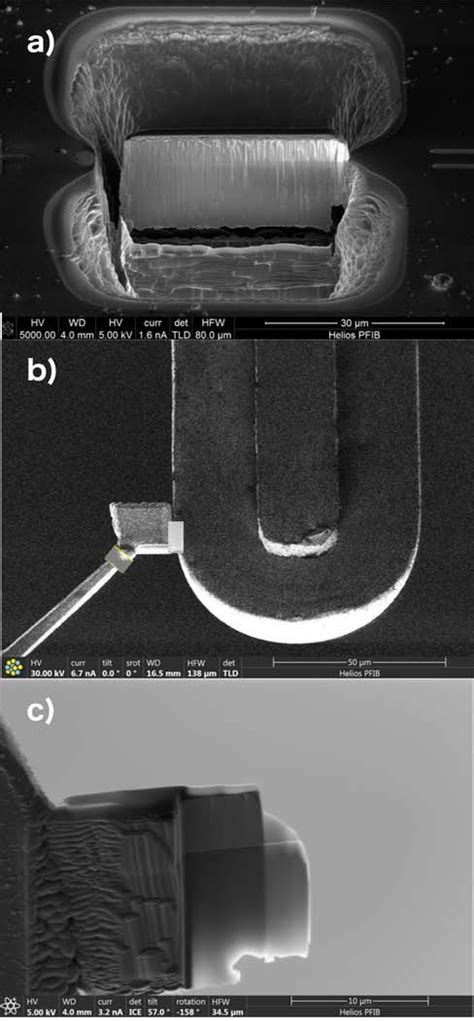 Fib Preparation In The Xenon Pfib A Sample After Trenches Have Been Download Scientific