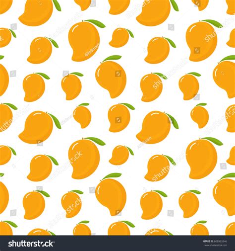Seamless Pattern Mango On White Background Stock Vector Royalty Free Shutterstock