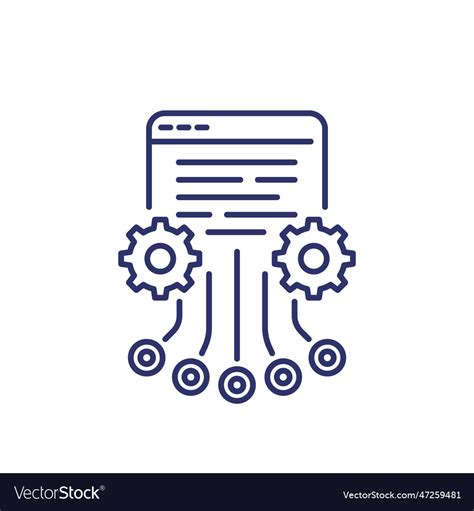 Load Testing Line Icon Multiple Users Access Vector Image