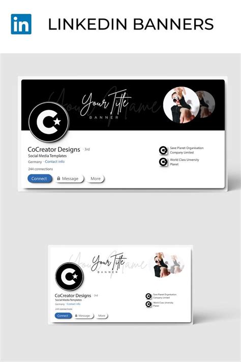 7 Linkedin Banner Templates Black And White Linkedin Banner Canva Template Personal Branding