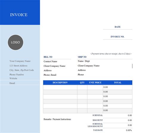 Handy Invoice Formats In MS WORD Word Excel Samples