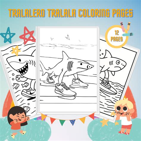 12 Tralalero Tralala Coloring Pages Surreal Shark Fun