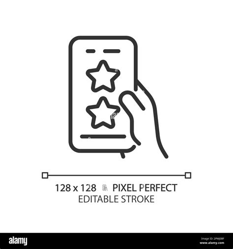 Mobile Rating Pixel Perfect Linear Icon Stock Vector Image And Art Alamy