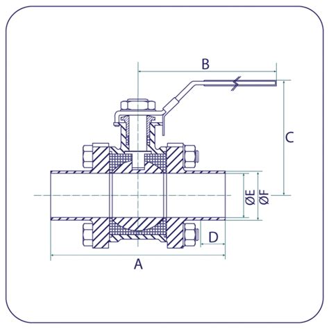 Hygenic Ball Valve 316 3pce Ptfe Seals Lockable Handle Butt Weld