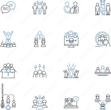 Time Manager Line Icons Collection Schedule Planner Productivity Efficiency Timekeeping