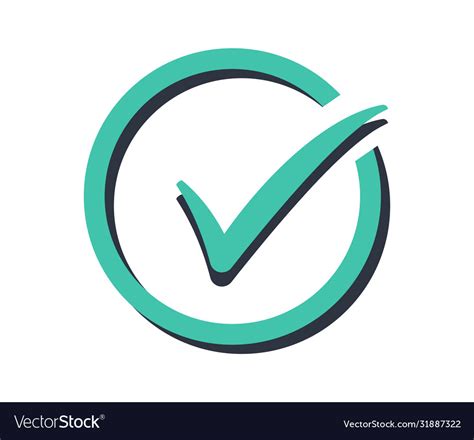 Green Check Mark Icon Tick Symbol In Color Vector Image
