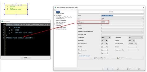 Including Tablespaces In Oracle Sql Developer Data Modeler