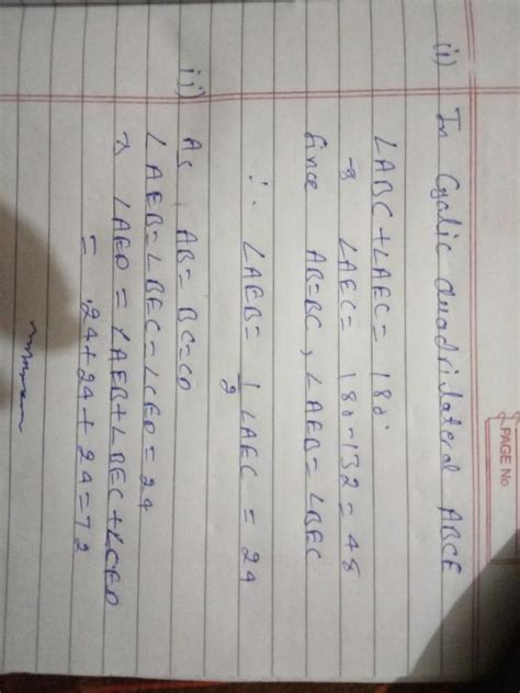 In The Given Figure AB B C C D And Angle A B C Circ Calculate I