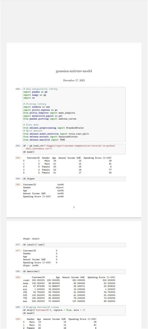 Gaussian Mixture Model Using Python Code On Mall Customer Dataset D34q Svg