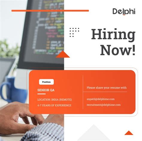 We Are Hiring For A Senior Qa At Delphi Requirements 4 7 Years Of