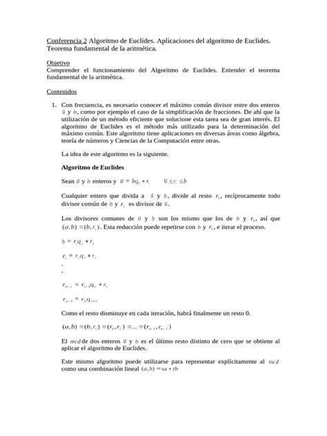 C2algoritmodeeuclides Pdf Número Primo Algoritmos