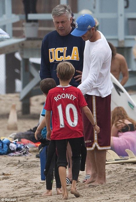 My Relationship With Football Beachside Beckhams Bump Into Ancelotti