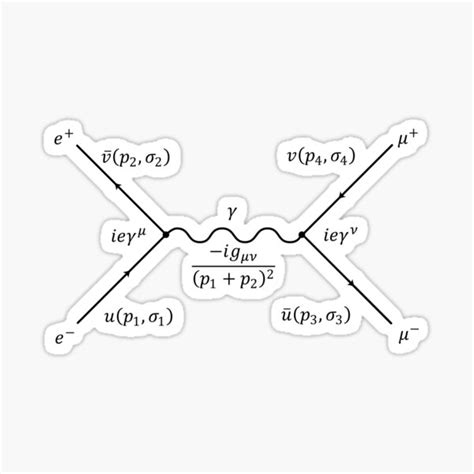 Feynman Diagram Sticker For Sale By Sciencecorner Redbubble
