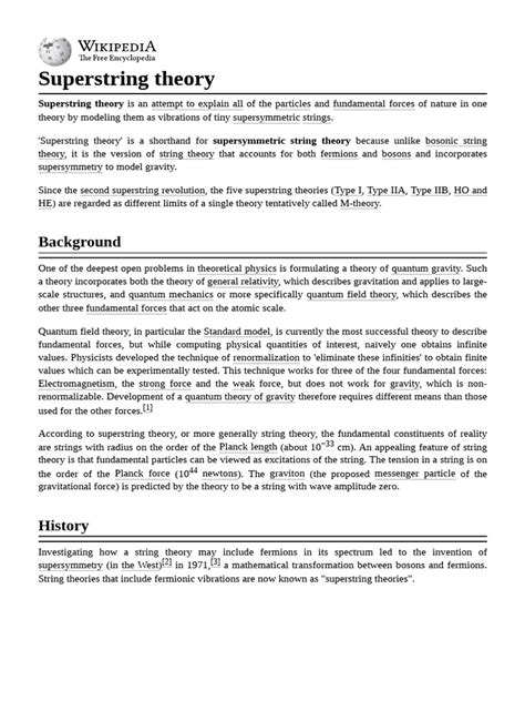 superstring theory pdf string theory scientific theories