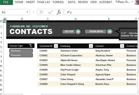 Customer Contact List Template For Excel