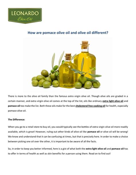 PPT - Here's how Pomace oil and pure Olive oil are different PowerPoint ...