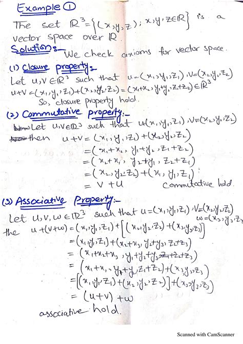 Solution What Is Vector Space And Subspace Studypool