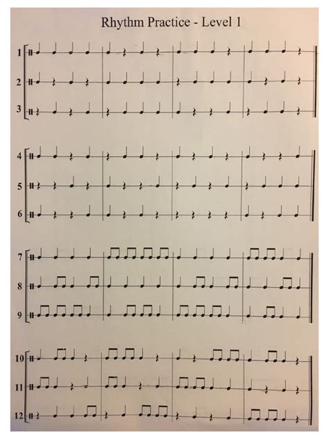 rhythm practice level 1 pdf