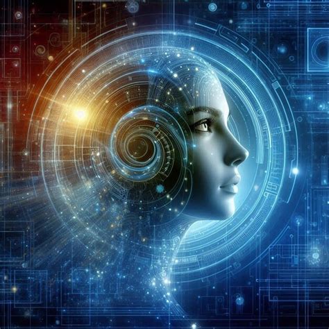 Digital Futuristic Human Face Abstraction Big Data Artificial Intelligence Or Cyber Security