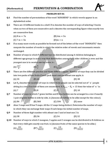 dpp 06 problem set 06 permutation and combination pdf