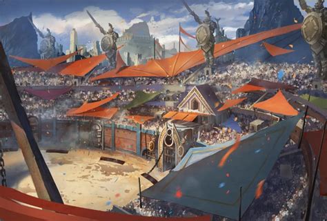 Arena Wang Yin Fantasy Arena Concept Art Fantasy World Battle Arena