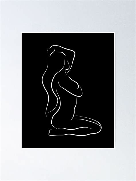 Sexy Woman Line Drawing In Black Visions Of Vera Poster For Sale By