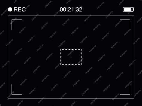 비디오 레코더 디지털 디스플레이의 카메라 프레임 뷰파인더 화면 벡터 그림 Jn 검정색 배경 프리미엄 벡터