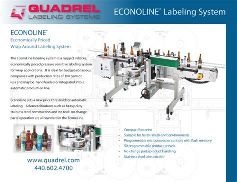 ProLine Non Stop Zero Downtime Inline Labeling System Quadrel Labeling Systems PDF Catalogs