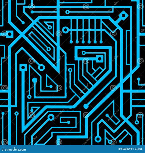 Computer Circuit Board Seamless Pattern Stock Illustration Illustration Of Patterns