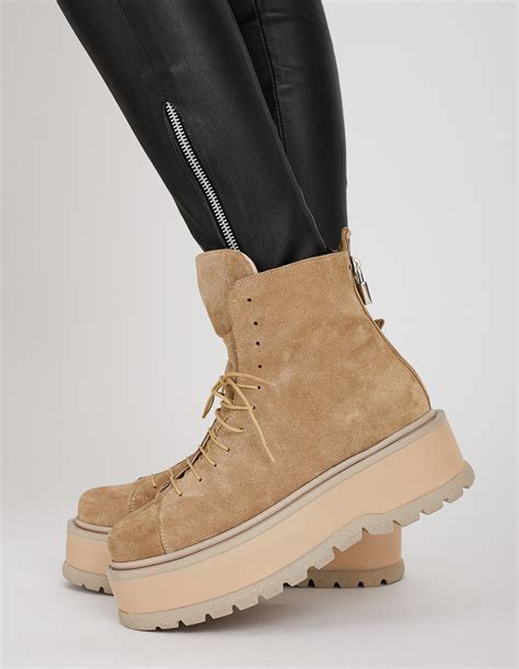 Bocanci Din Piele Bej Chunky Moja Ro