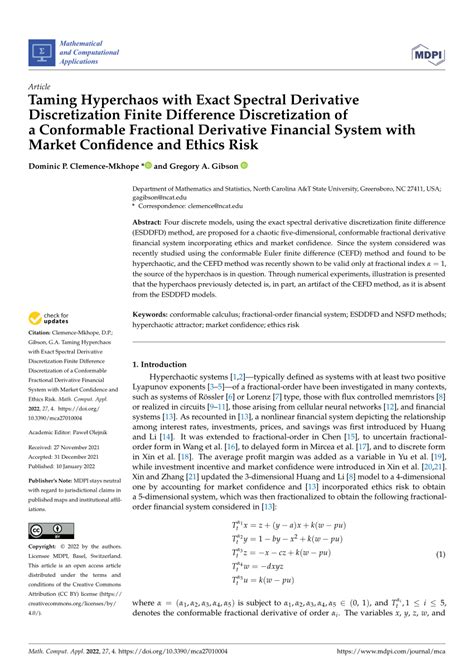 Pdf Taming Hyperchaos With Exact Spectral Derivative Discretization