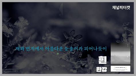 북토크 편집본 한강 소설 읽기 5탄 흰 자신이 인간이라는 사실과 싸우기 위해 매일 자신을 백지로 칠하는 작가의 이야기 Youtube