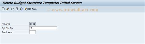 FMG4 SAP Tcode Delete Budget Structure Template Transaction Code