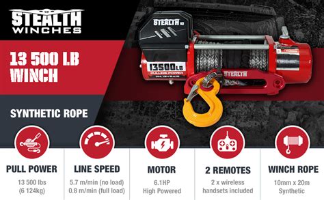 Stealth Winches V2 13500lb Wireless Recovery Budget Electric Winch High
