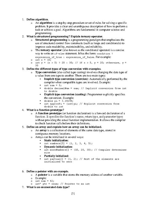 C Programming Solved Question 1 Define Algorithm O An Algorithm Is