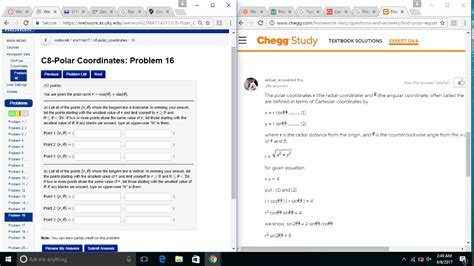 Solved You Are Given The Polar Curve R Cos Theta Chegg