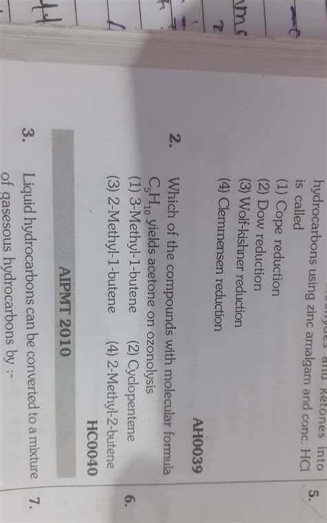 Hydrocarbons Using Zinc Amalgam And Conc Hcl Is Called Filo