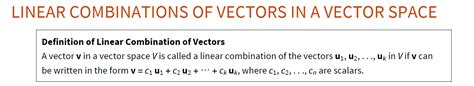 Solved Linear Combinations Of Vectors In A Vector Space