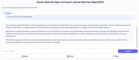 Deploying An Ai Chatbot In Microsoft Azure Red Hat Openshift Fully Integrated With Azure Openai