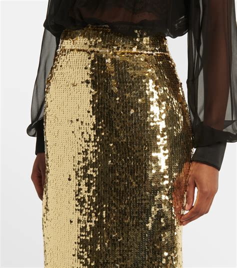 Sequined Midi Skirt In Gold Dolce Gabbana Mytheresa