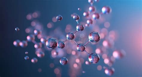 Cosmic Connections Vibrant Molecular Structure In Dreamy Light Stock