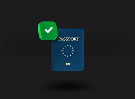 European Passpoprt With Checkmark Icon 3d Vector Illustration 10065833