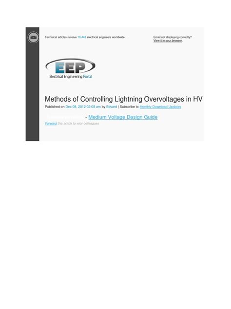 Methods Of Controlling Lightning Overvoltages In Hv Pdf Electrical Substation Transmission