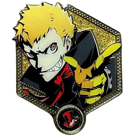 Persona 5 Ryuji Sakamoto [skull] Pin Badge 1 5 Golden 2 — Poggers