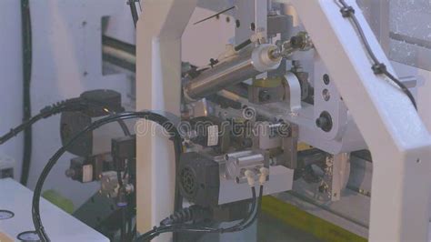 Machine Assembly Close Up The Worker Is Assembling The Machine Close Up Cnc Assembly Process