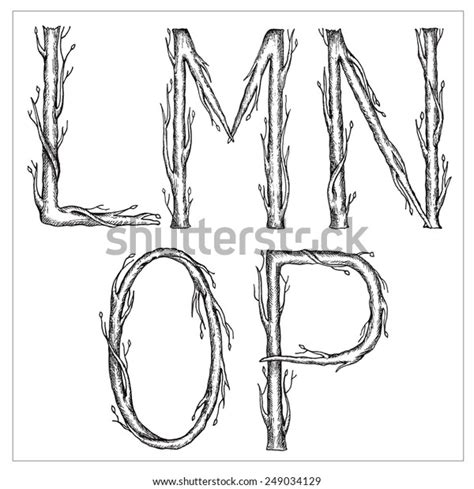 Hand Drawn Cursive Font Form Tree Stock Vector Royalty Free 249034129 Shutterstock