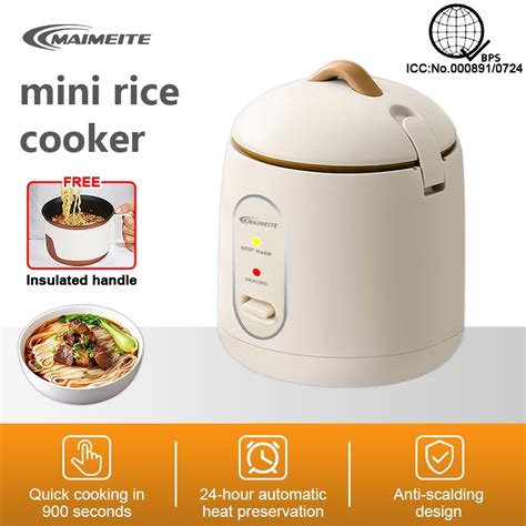Maimeite Mini Rice Cooker 12l Non Stick Inner Pot Electric Cooker Easy Clean Design Shopee