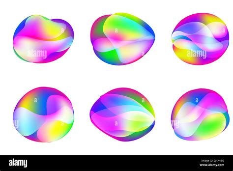 Liquid Gradient Shapes Fluid Abstract Color Backgrounds Holographic Organic 3d Designs Neon