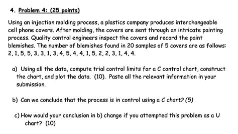 solved 4 problem 4 25 points using an injection molding